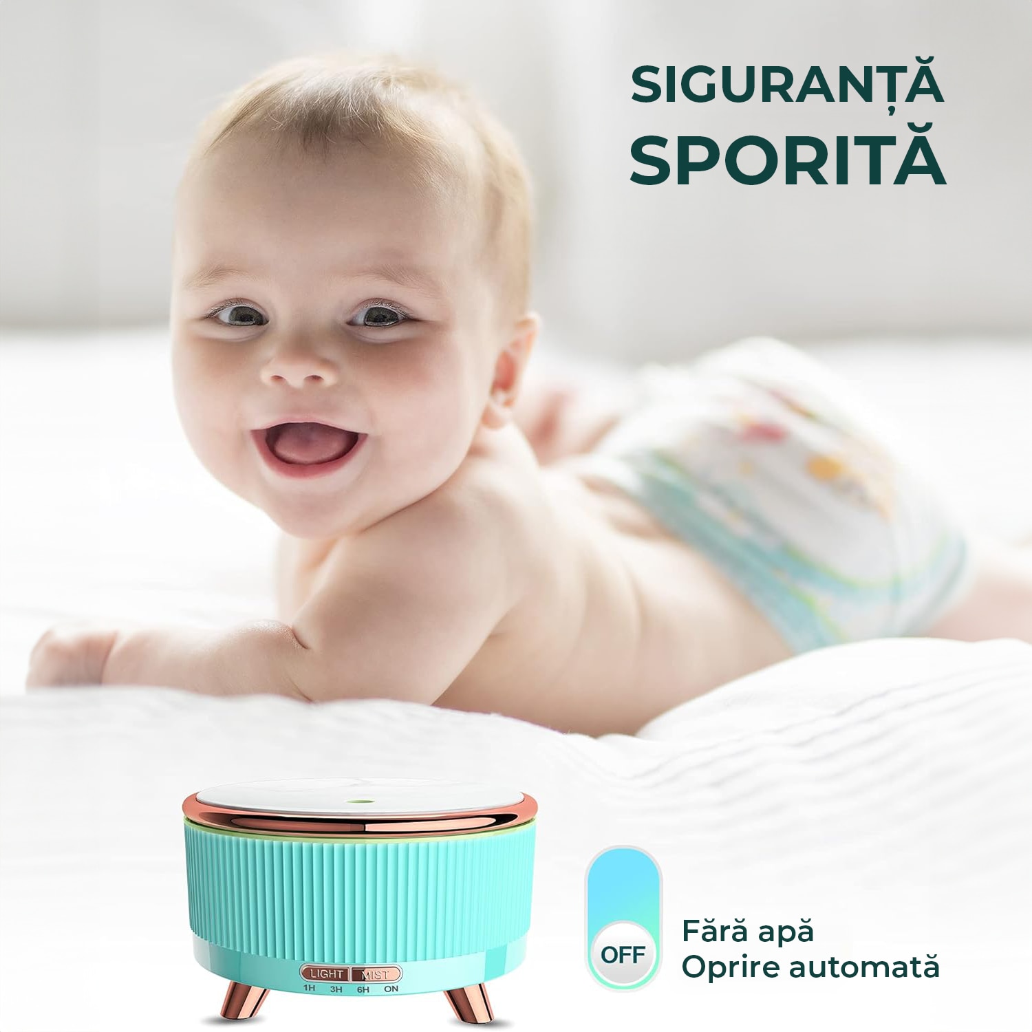 Difuzor de ulei esential, aromaterapie, umidificator de aer, rezervor ...