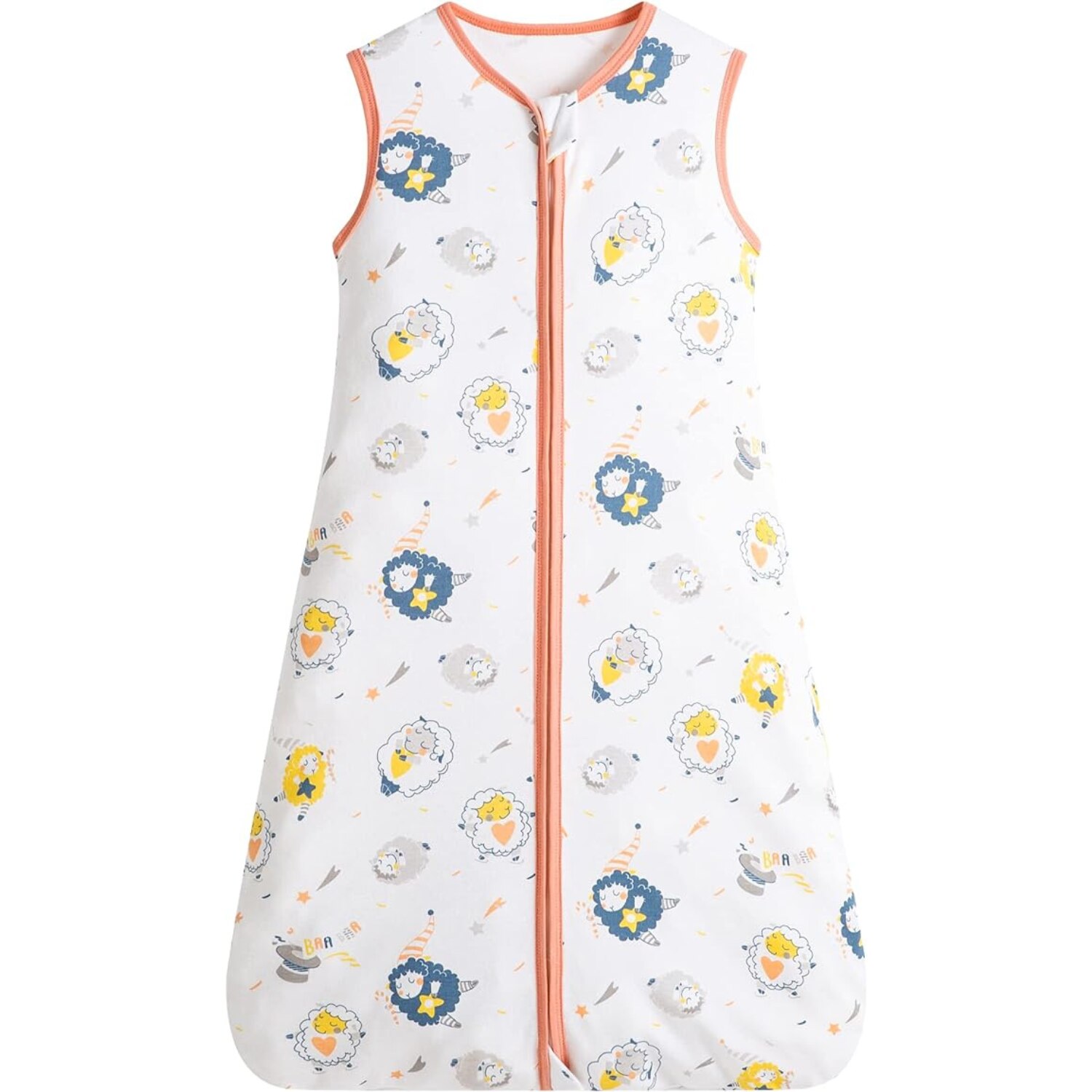 Sac de dormit pentru bebelusi, din bumbac 100%, fara maneci, cu fermoar ...