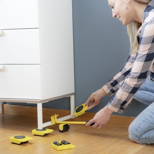 Set de ridicare pentru mobilier greu, include 4 roti de transport cu ...