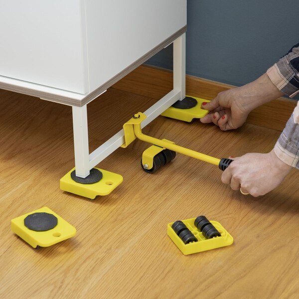 Set de ridicare pentru mobilier greu, include 4 roti de transport cu ...