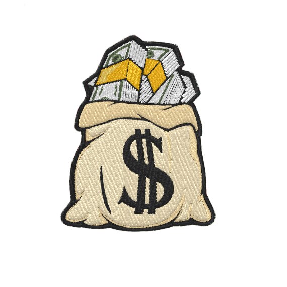 Petic textil Sac cu bani, Multicolor, 7, 5 cm x 6 cm, INOVATIX - eMAG.ro