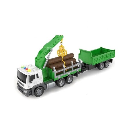 Jucarie camion cu lemne, macara si remorca 50 cm - eMAG.ro