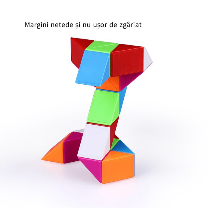 Magic Snake Cube, ABS, 24 de piese, Multicolor - eMAG.ro