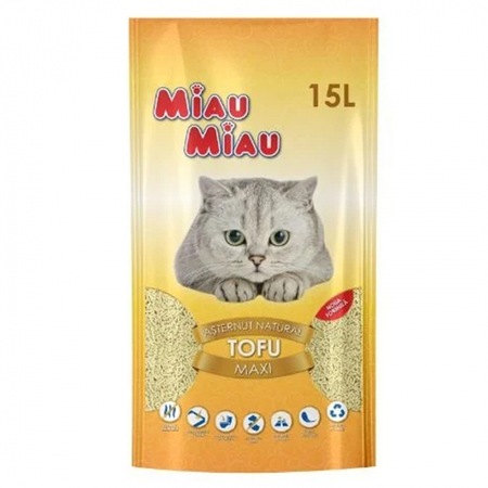 Опаковка от 3 X Котешка тоалетна MEOW MEOW Tofu VANILLA 15L - eMAG.bg