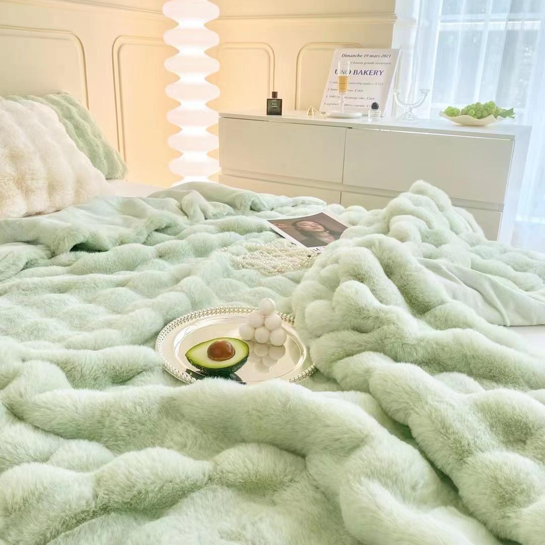 Patura Cocolino Pufoasa, Blanita Artificiala De Iepure, 200 x 230 Cm ...