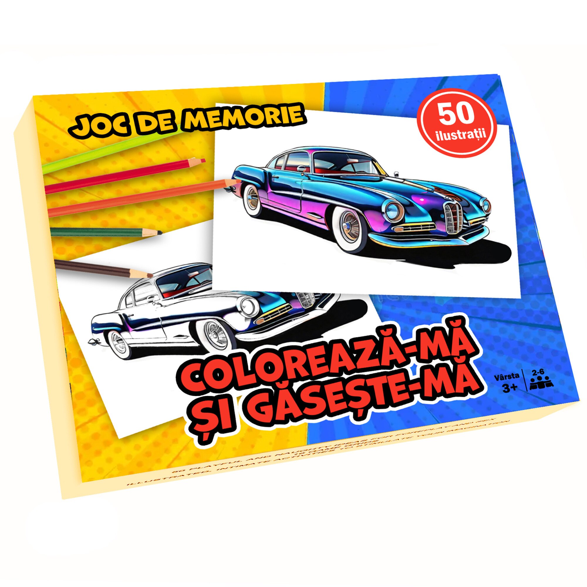 Joc pentru copii 2 in 1 de memorie si desen, Coloreaza-ma si gaseste-ma ...