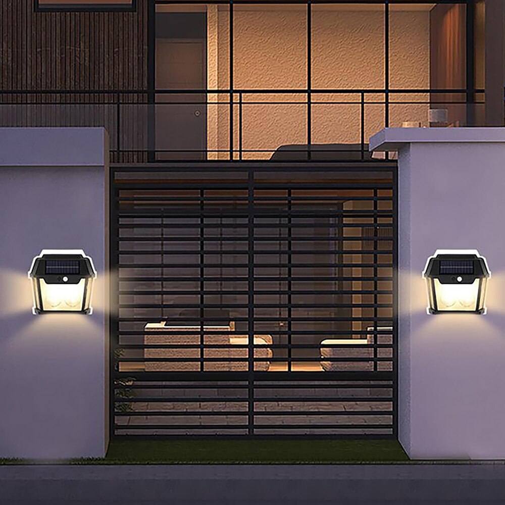Lampa Solara de Perete SIKS Cu 2 Becuri LED, Pentru Exterior, Cu Senzor ...
