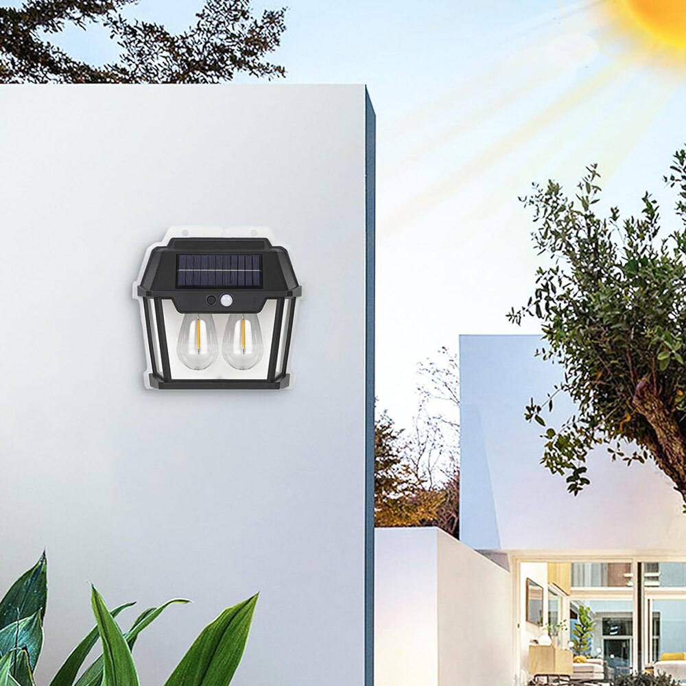 Lampa Solara de Perete SIKS Cu 2 Becuri LED, Pentru Exterior, Cu Senzor ...