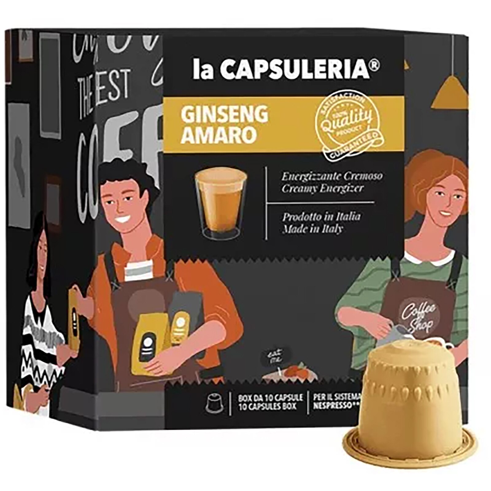 Ginseng amar, 80 capsule compatibile Nespresso, La Capsuleria - eMAG.ro