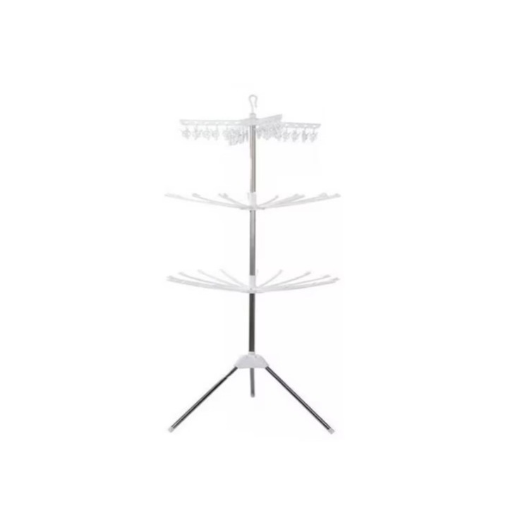 Uscator de rufe vertical, cu 3 nivele, 24 clesti de prindere, 2x10 tije ...