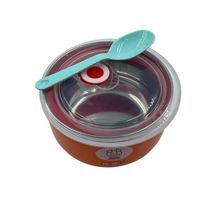 Bol plastic cu capac si lingurita, 12.5 cm, Clini - eMAG.ro