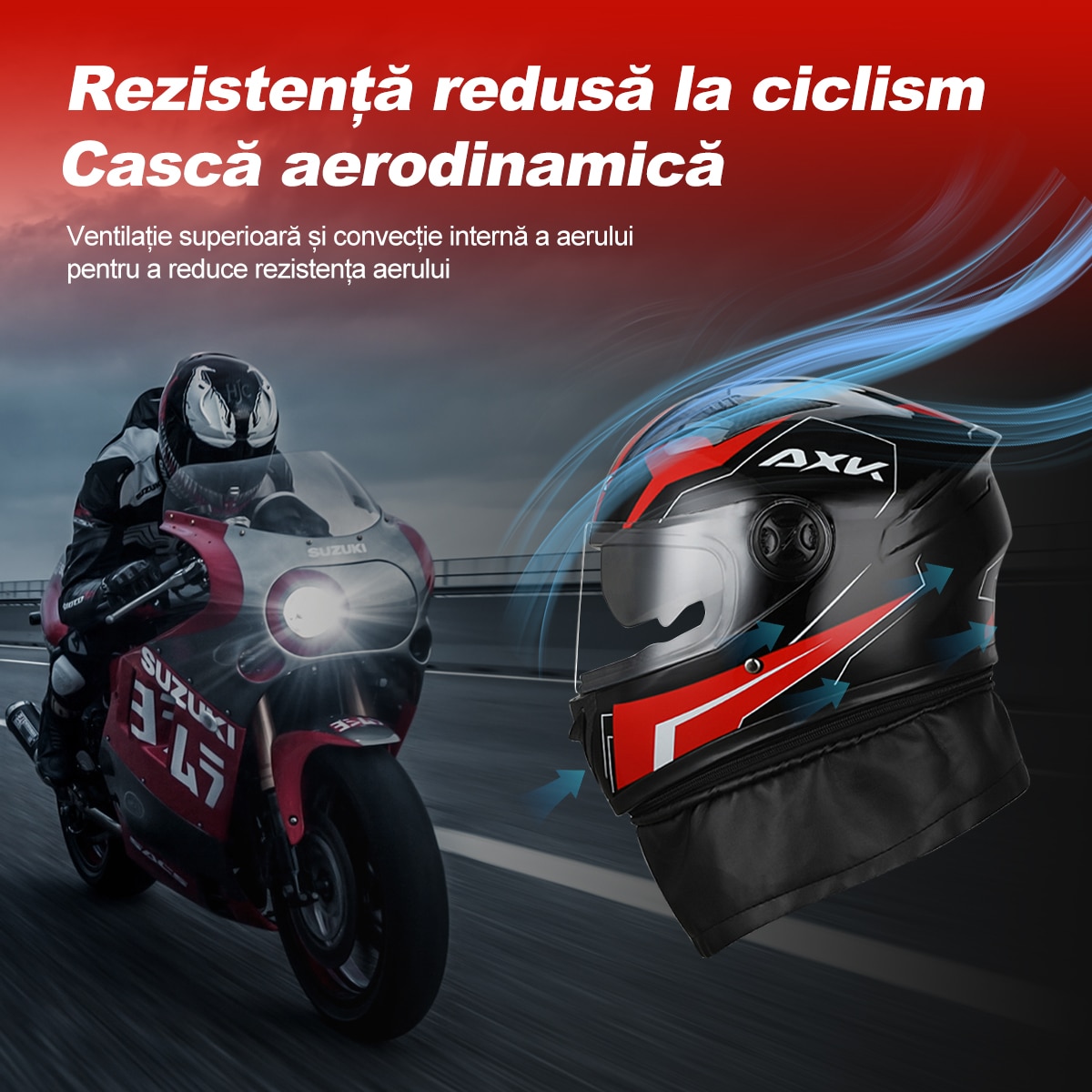 Мотоциклетна каска с вградени очила, Xinxu, Унисекс, UV защита, HD ...