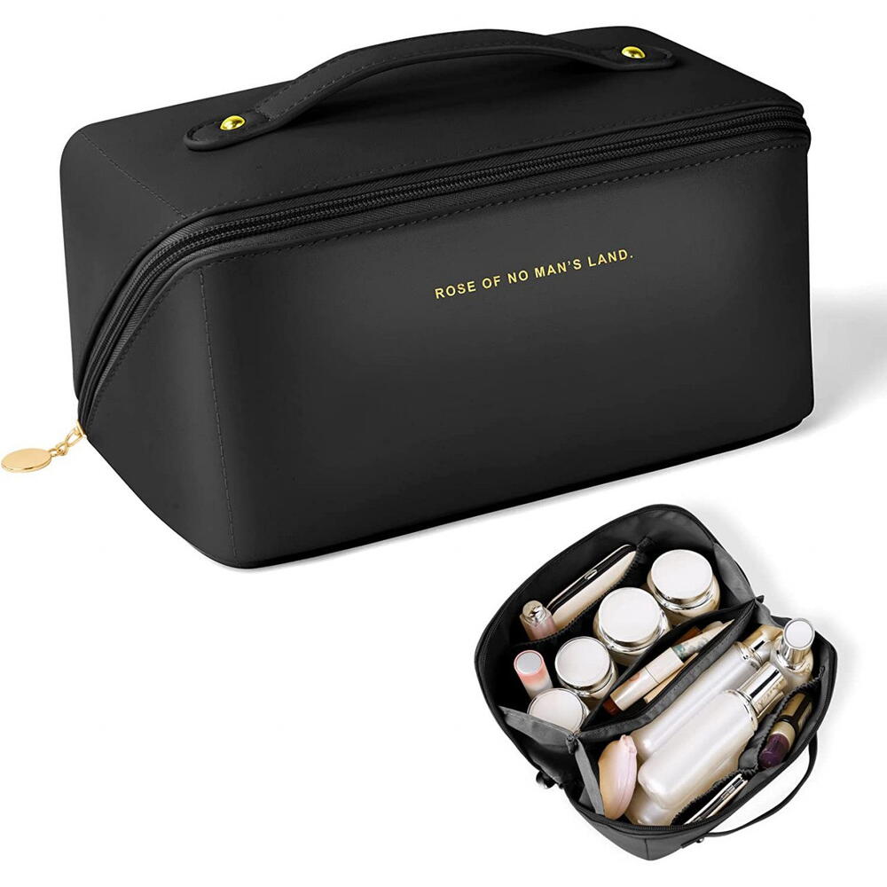 Geanta cosmetice si parfumuri, cu maner, ideal geanta bagaj, Negru ...