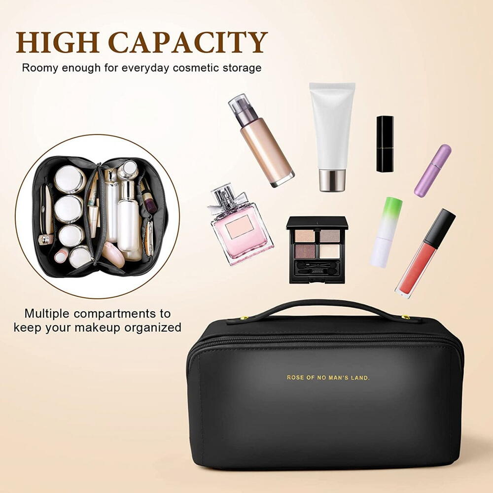 Geanta cosmetice si parfumuri, cu maner, ideal geanta bagaj, Negru ...