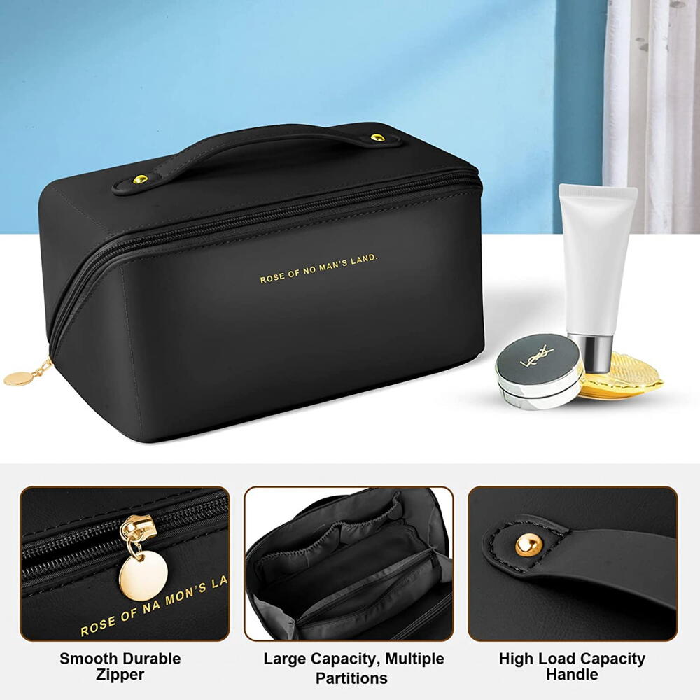 Geanta cosmetice si parfumuri, cu maner, ideal geanta bagaj, Negru ...