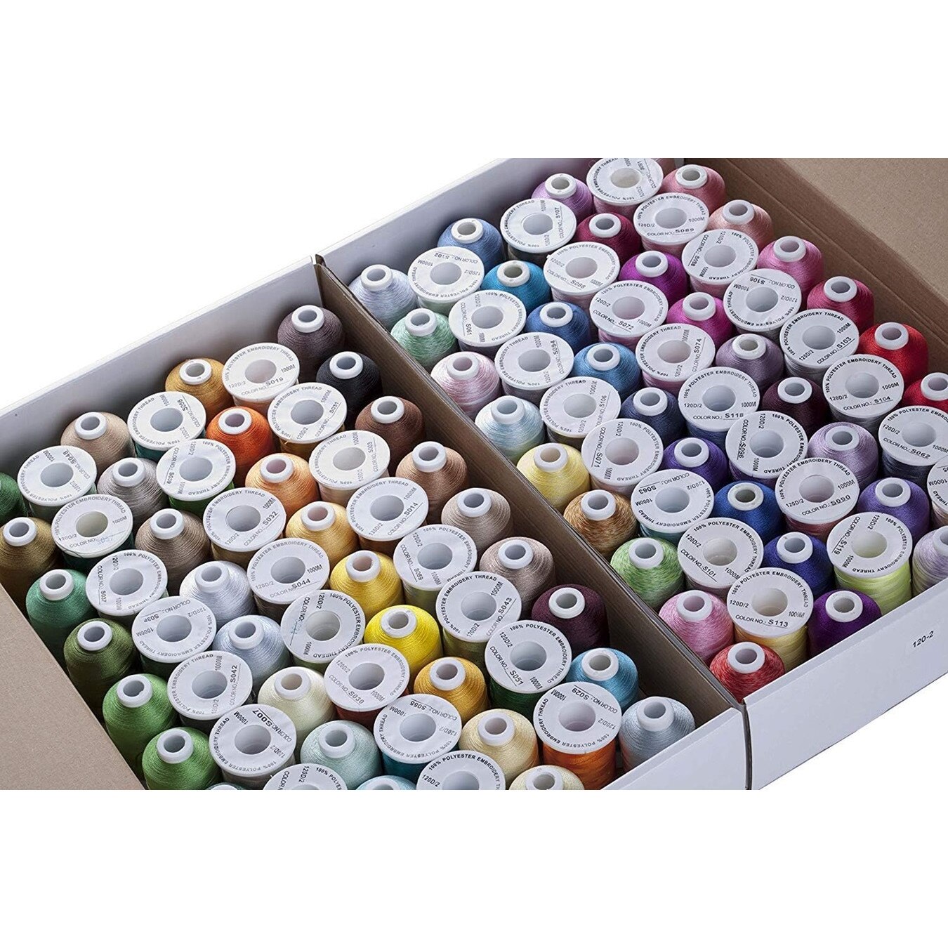 Set De Ata Pentru Masina De Cusut/Brodat, Poliester, 120 De Culori ...