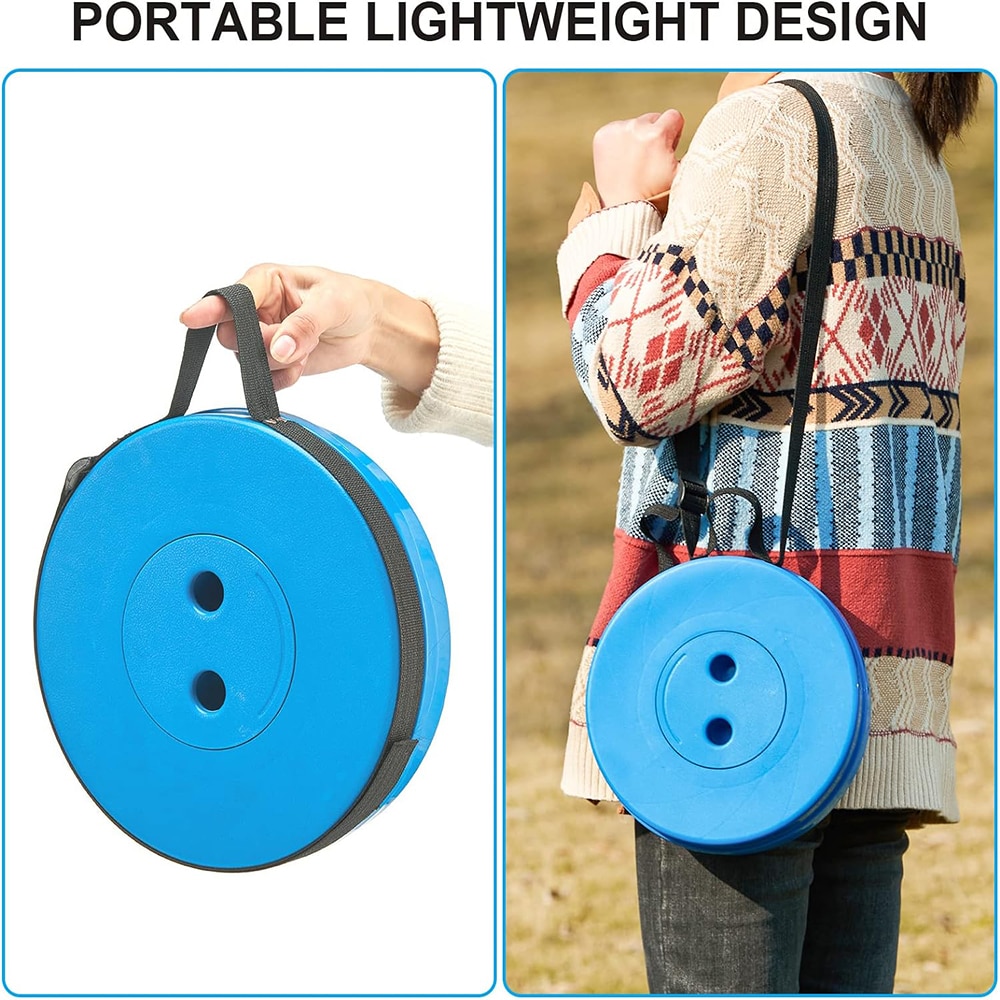 Scaun telescopic pliabil, Plastic, Yefound®, 150 kg, Albastru - eMAG.ro