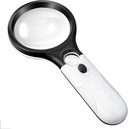 Lupa cu LED, JENUOS®, 3 Moduri iluminare, 30X, 1200mAh, ABS/Sticla ...