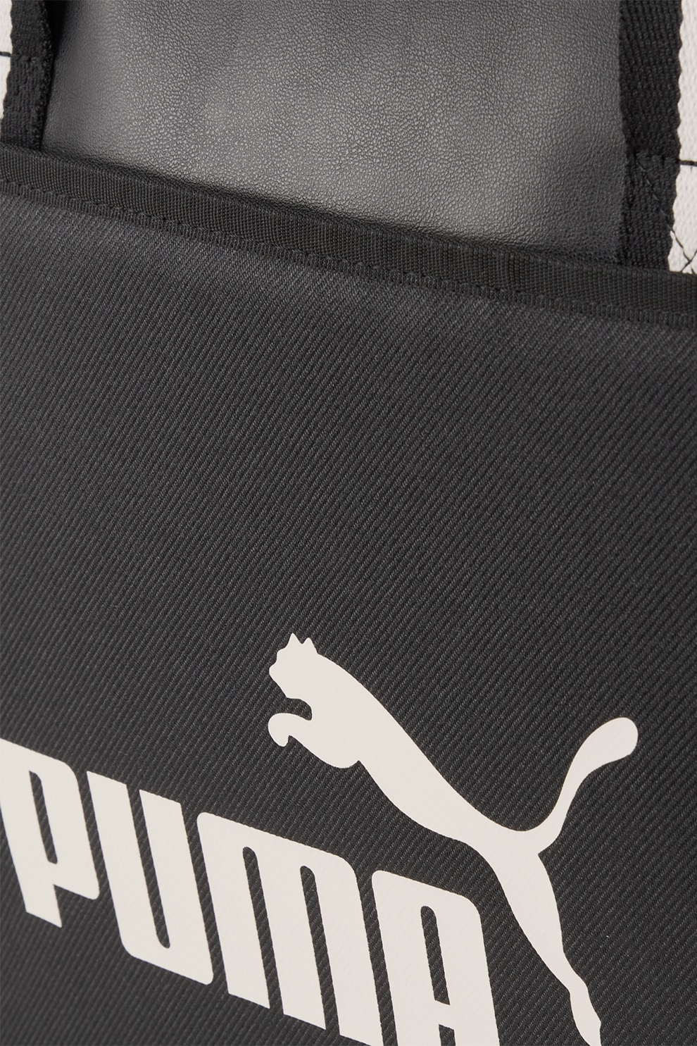 Puma, Geanta shopper cu garnituri de piele ecologica Campus, Negru ...