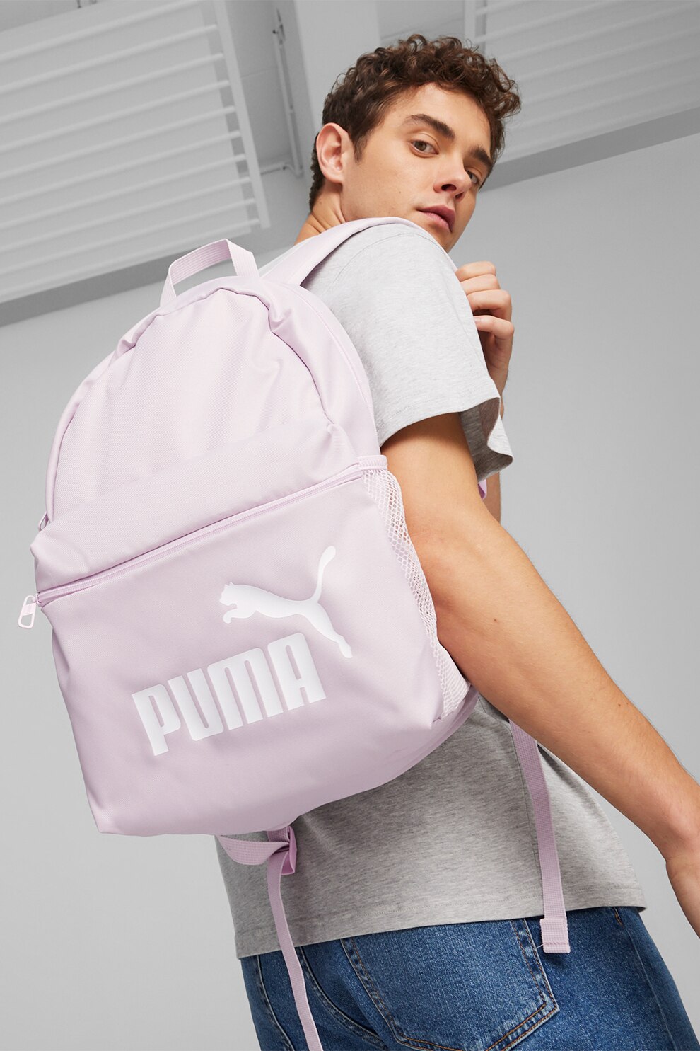 Puma, Rucsac cu imprimeu logo Phase - 22L, Roz pal - eMAG.ro
