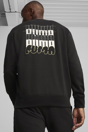 Puma, Bluza de trening cu decolteu la baza gatului Classics Brand Love ...