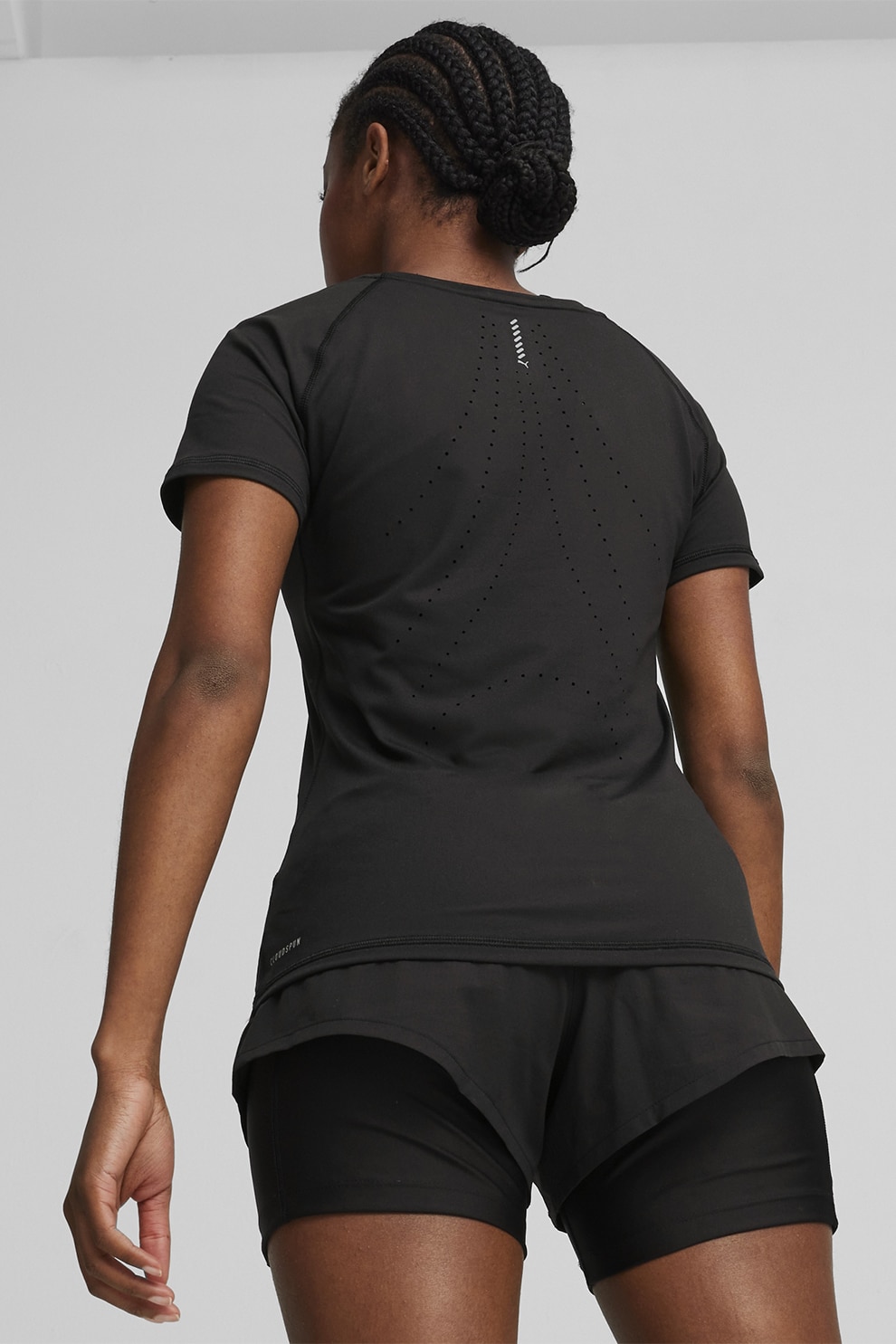 Puma, Тениска за бягане Cloudspun с овално деколте, Черен, S - eMAG.bg