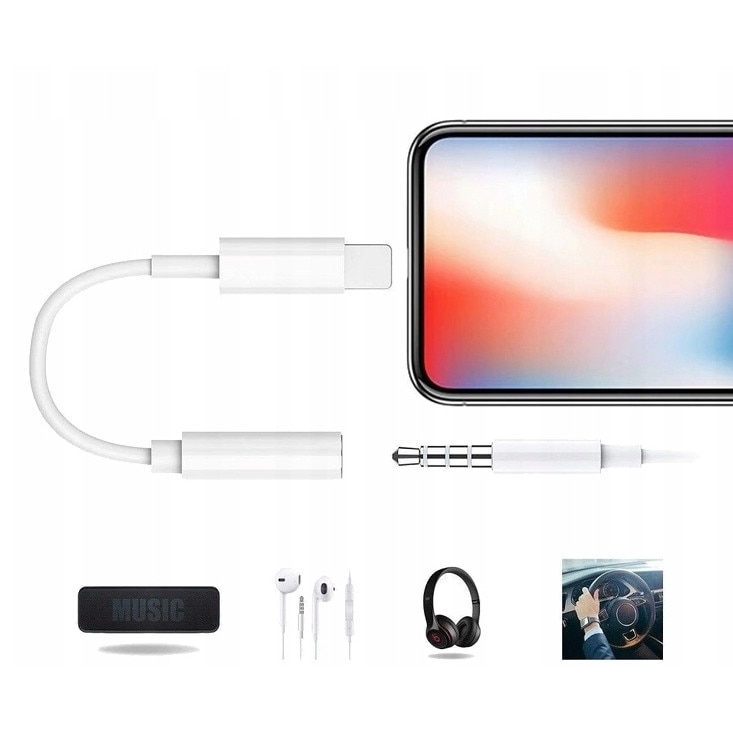 Adaptor CO2, Lightning Mini Jack 3, 5MM, pentru iPhone 5 / 6 / 7 / 8 ...