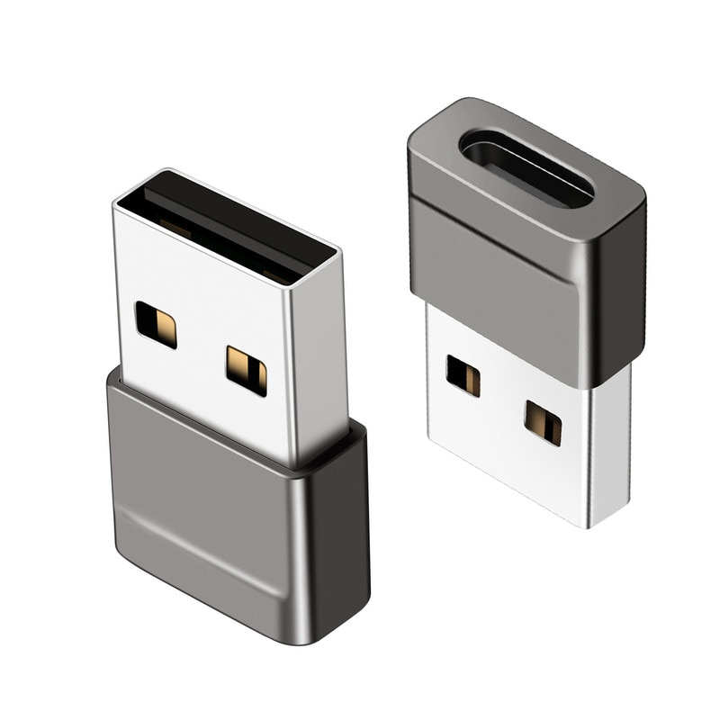 Set 2 adaptoare USB-C mama la USB tata, 320 Mbps, 3A, Argintiu - eMAG.ro