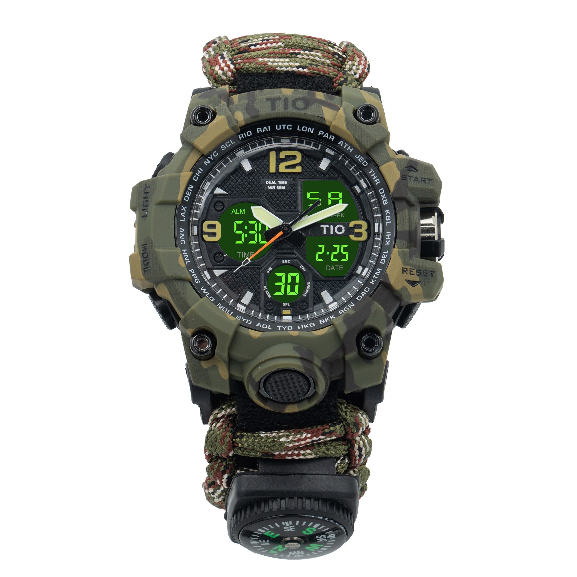 Ceas barbatesc de mana, Tio, Supravietuire, Cronograf, Army, Militar ...