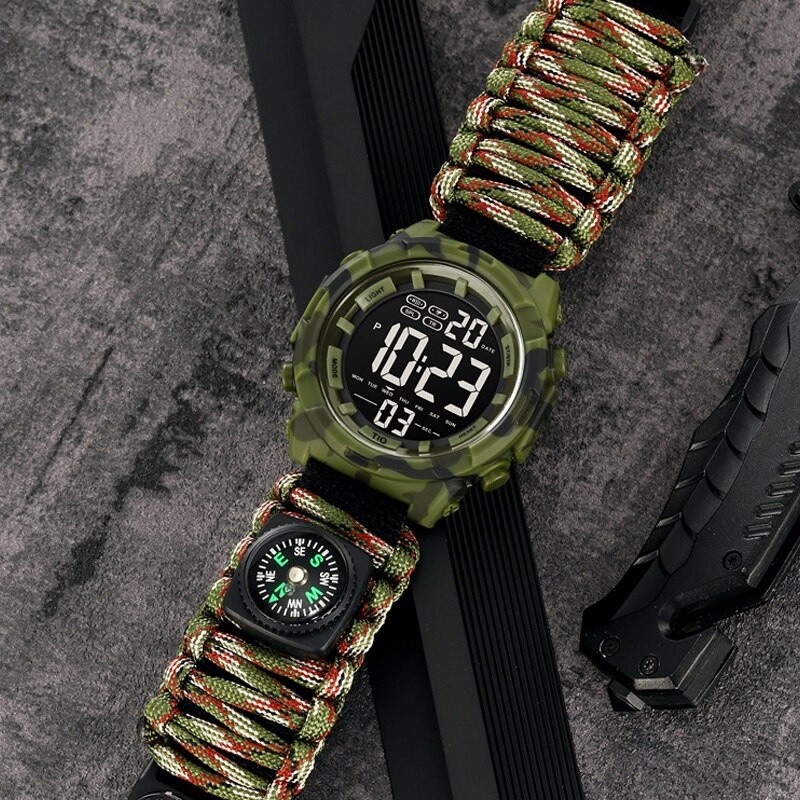 Ceas barbatesc de mana, Tio, Supravietuire, Militar, Cremene foc ...