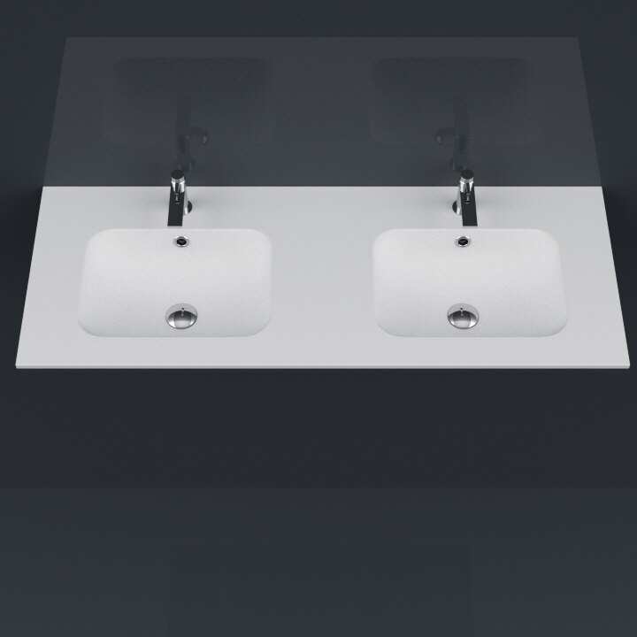 Lavoar de baie din compozit cu kit preaplin 1210 x 460 x 12 2 cuve ...