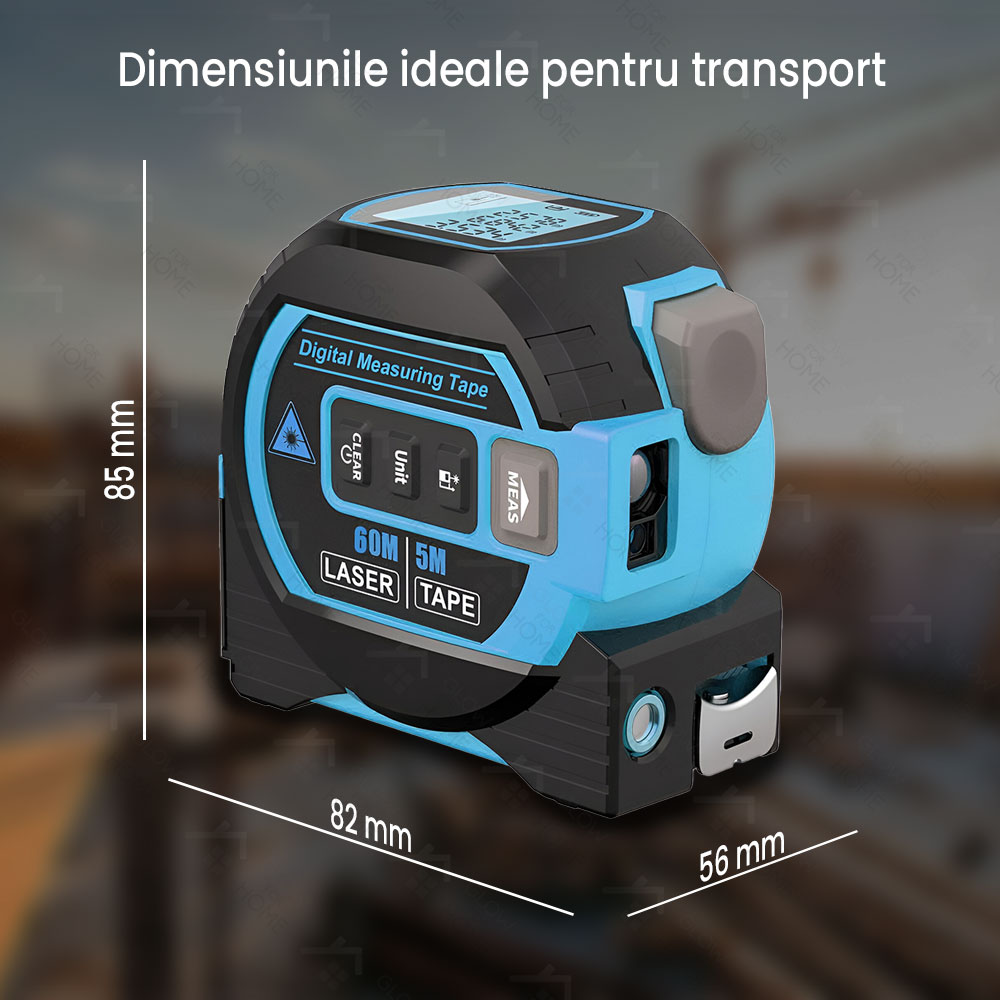 Ruleta Profesionala cu laser 3 in 1 cu afisaj LCD, GlowforHome ...