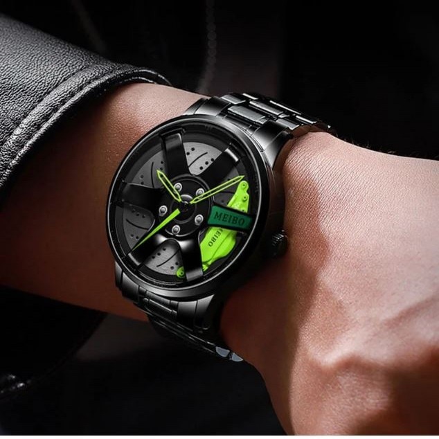 Ceas de mana Sport pentru pasionatii auto, moto Bratara Metalica roata ...