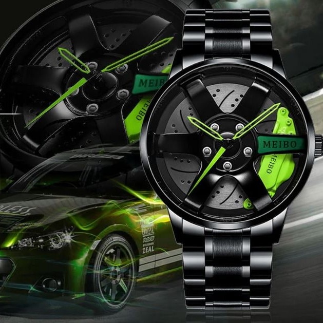 Ceas de mana Sport pentru pasionatii auto, moto Bratara Metalica roata ...