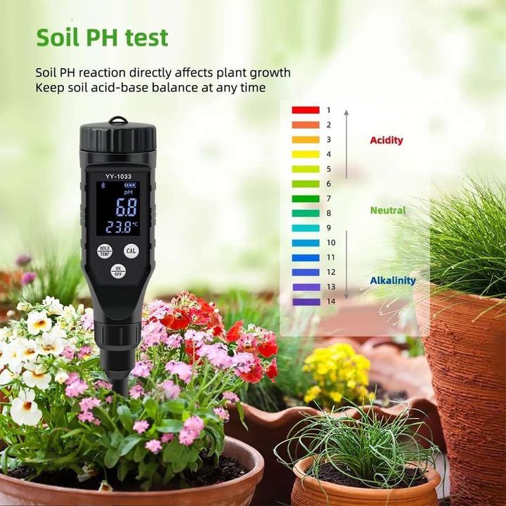 PH metru multifunctional C-Tech YY-1033 utilizat ca si tester pentru ...