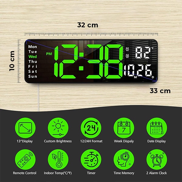 Ceas digital de perete cu led – Walltime - eMAG.ro