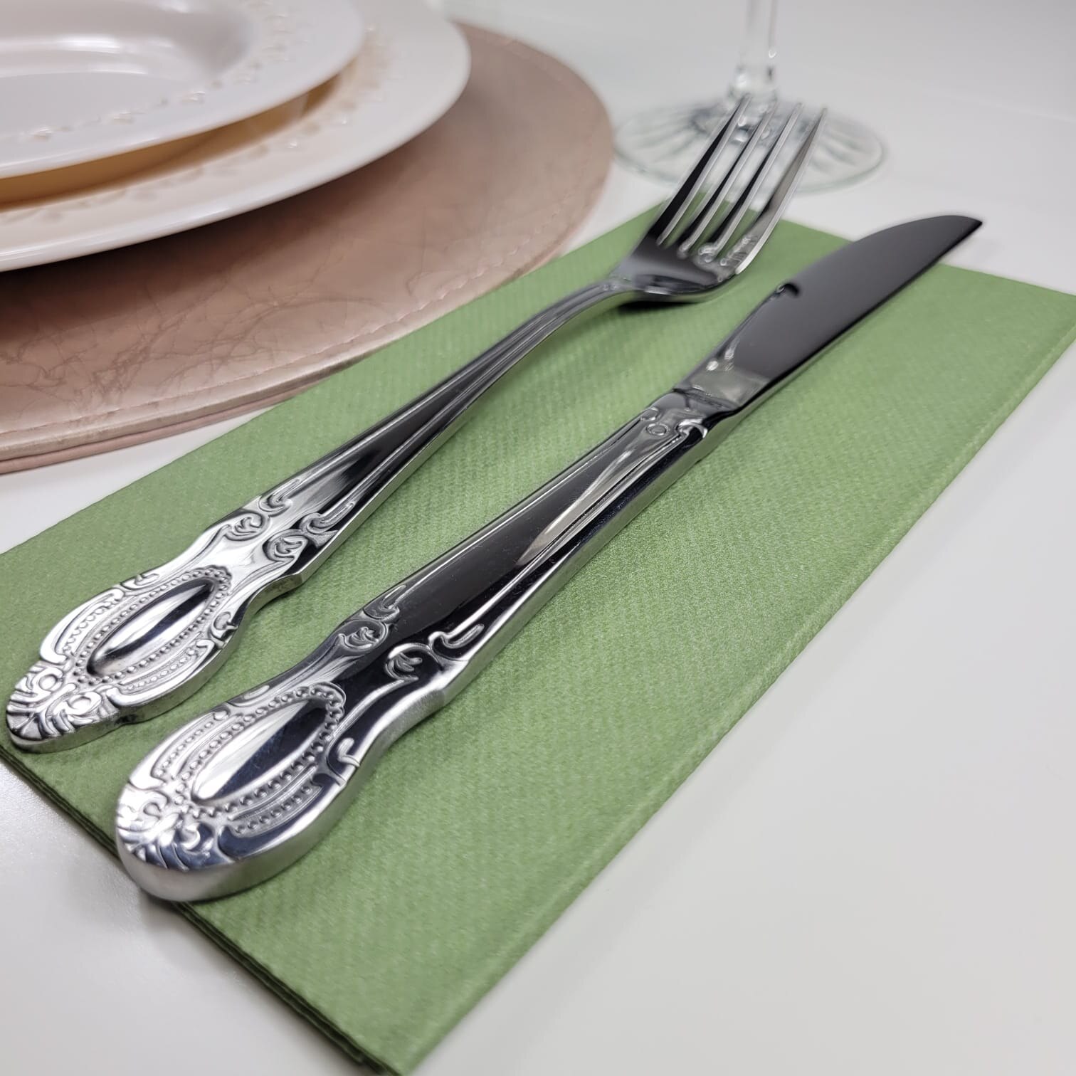 Set 12 Servetele Mank HORECA, Linclass®, Oliv, Maslinii, 40 x 40 cm ...