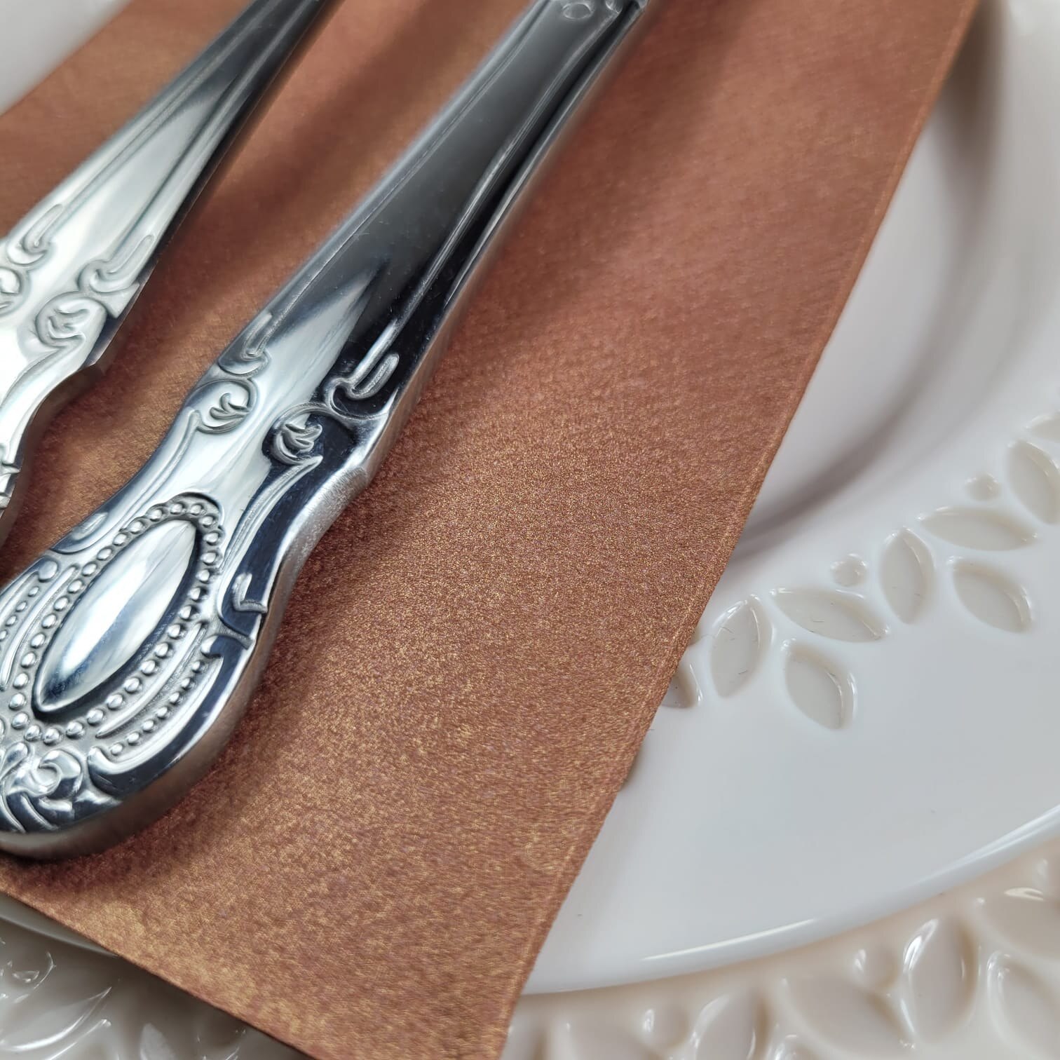 Set 12 Servetele Mank HORECA, Linclass®, Bronz, 40 x 40 cm, pliate 1/8 ...