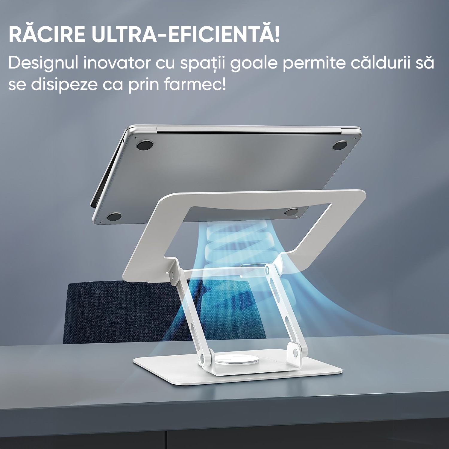 Suport laptop ergonomic, portabil, reglabil, pentru laptop si tableta ...