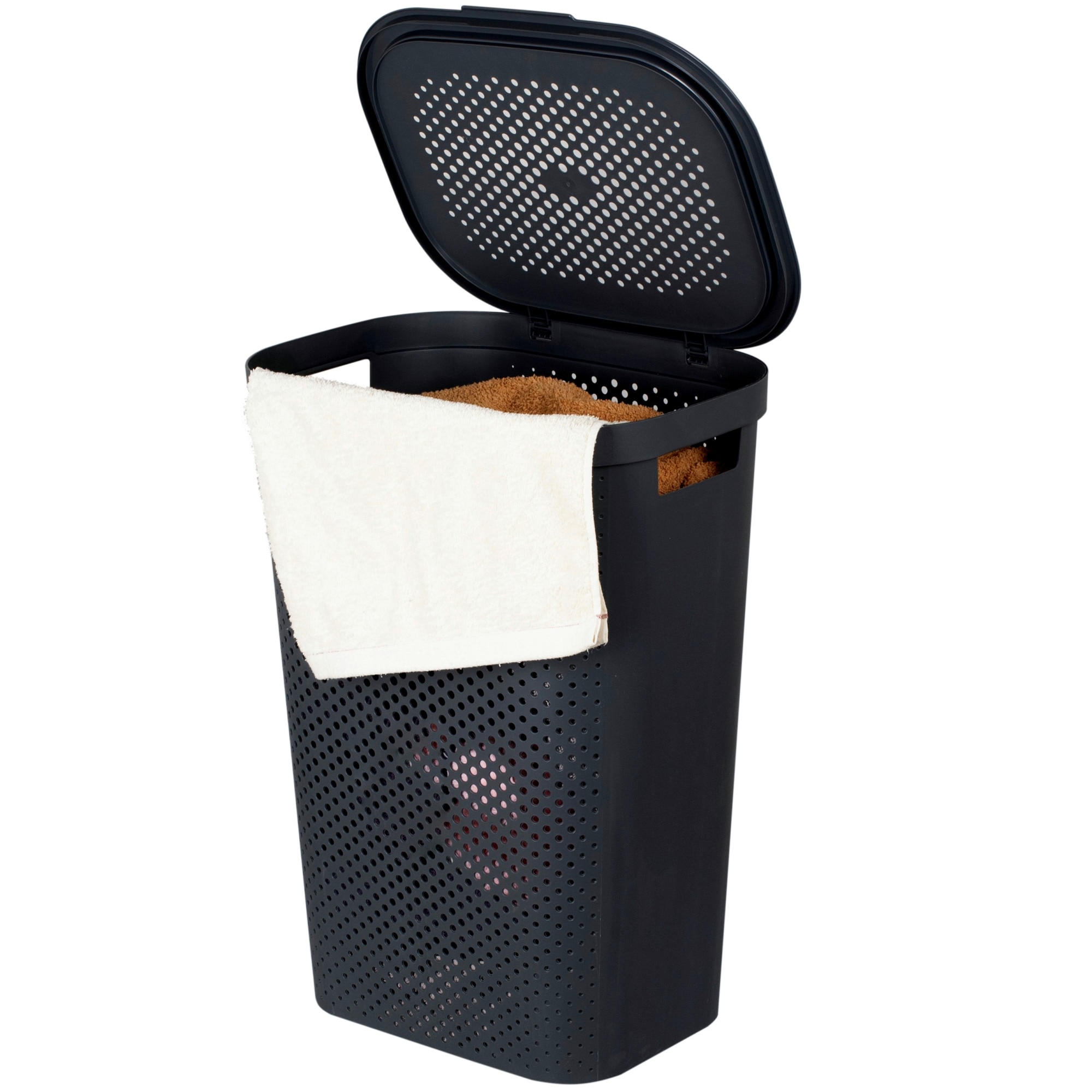 Cos de rufe, cu capac, manere, orificii care asigura circulatia aerului ...