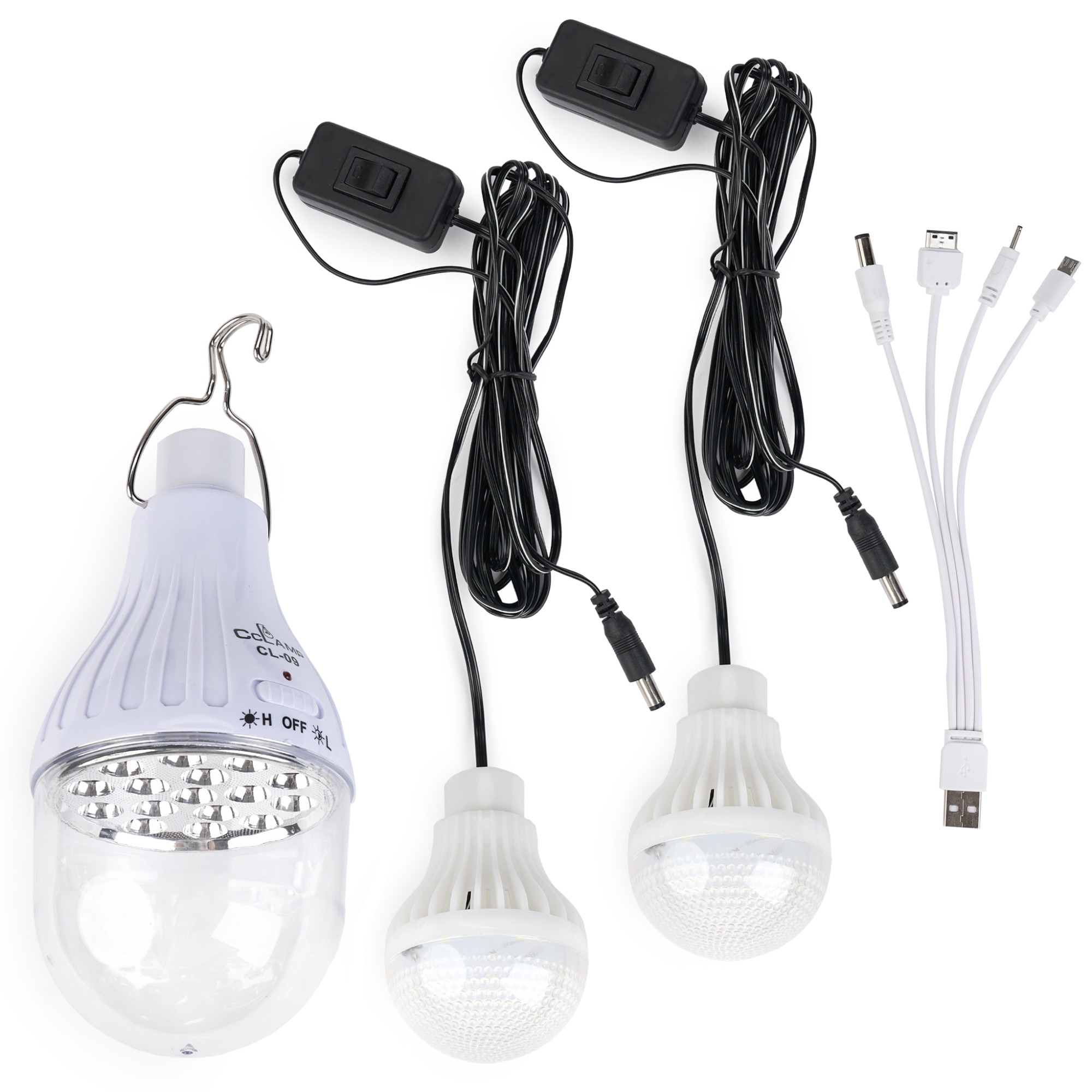 Sistem solar, 3 Becuri Led cu panou solar portabil - eMAG.ro