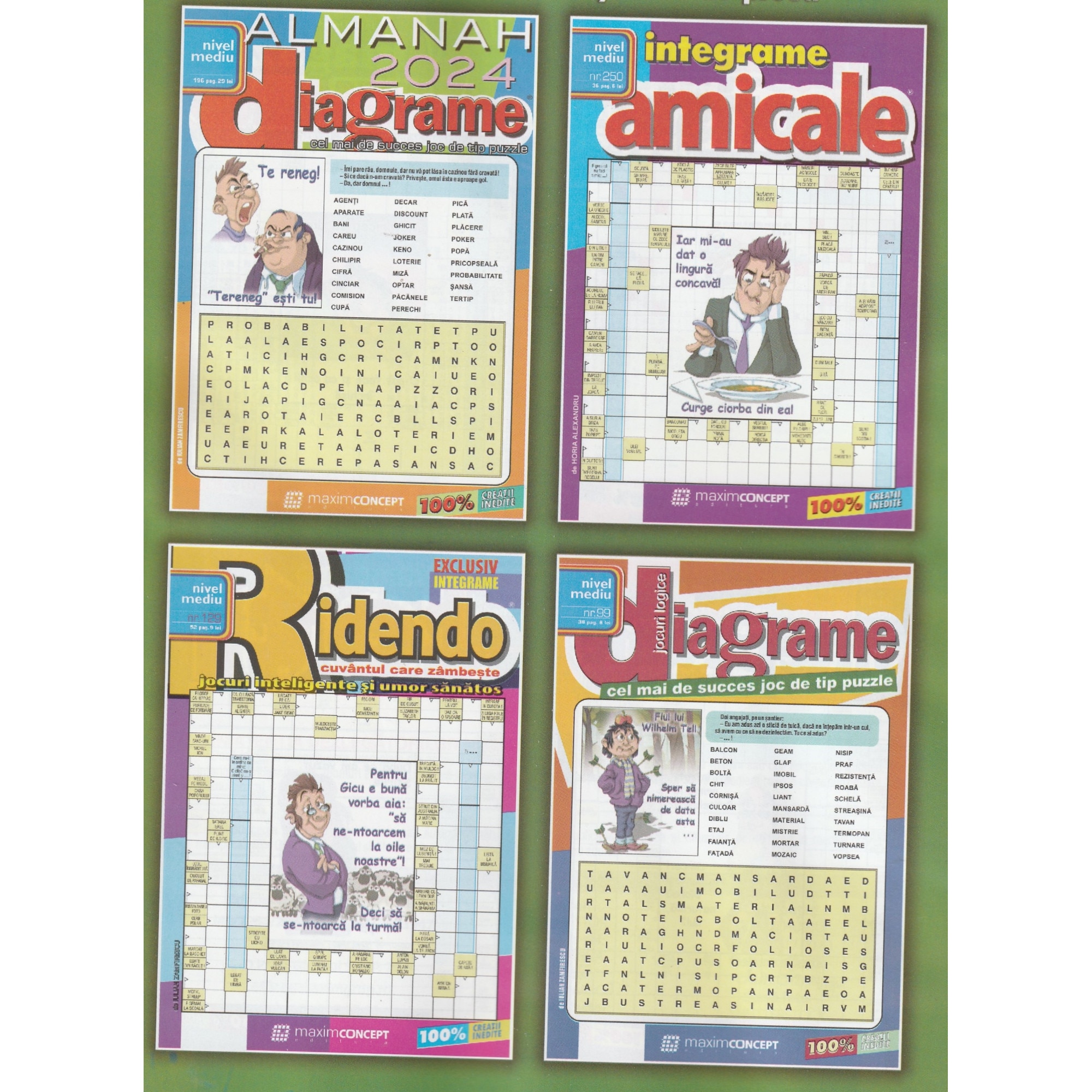 Pachet Almanah de diagrame, integrame amicale, ridendo, jocuri logice ...