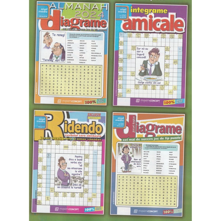 Pachet Almanah de diagrame, integrame amicale, ridendo, jocuri logice ...