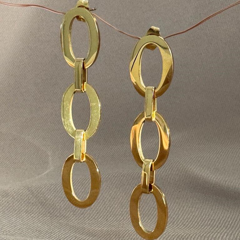 Cercei moderni Glint, inox placat cu aur 18k - eMAG.ro