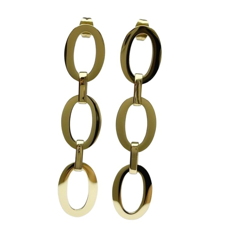 Cercei moderni Glint, inox placat cu aur 18k - eMAG.ro