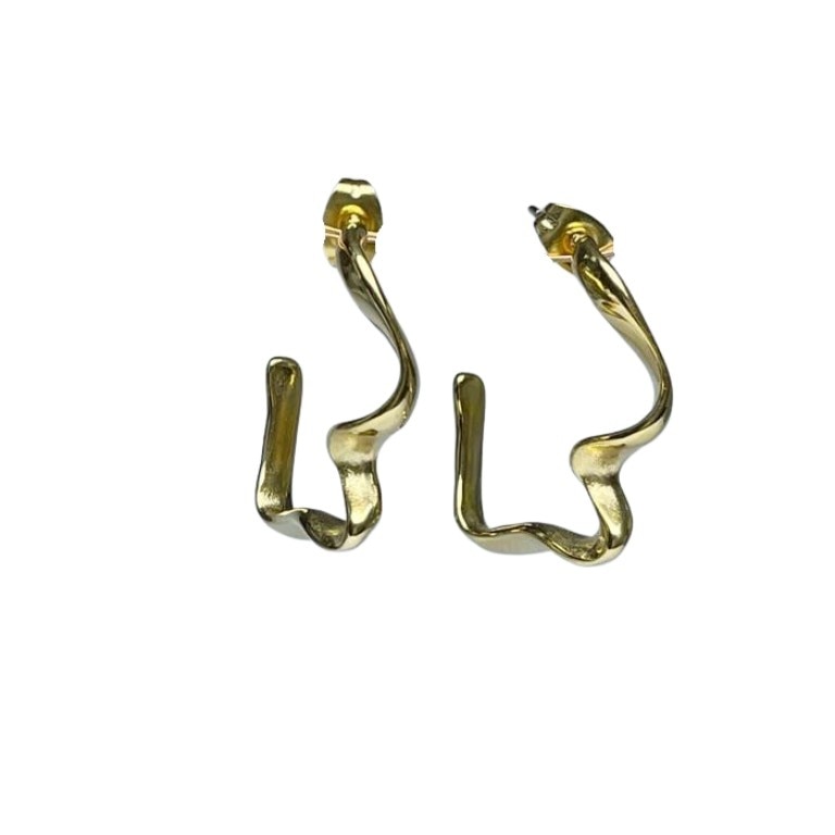 Cercei moderni Refined, inox placat cu aur18k - eMAG.ro