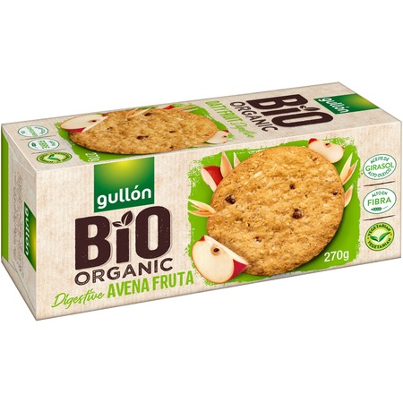 Biscuiti digestivi cu ovaz si fructe BIO, Gullon, 270g - eMAG.ro