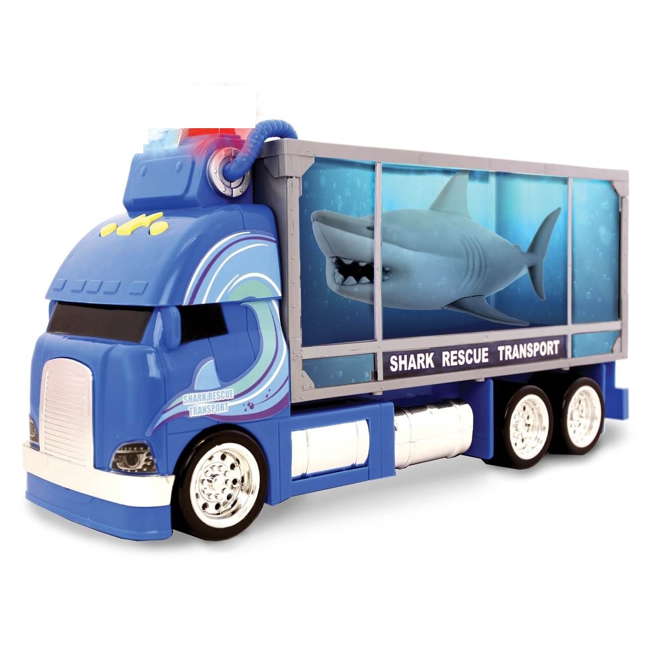 Set camion cu acvariu si rechin, sunete de functionare, lumini de ...
