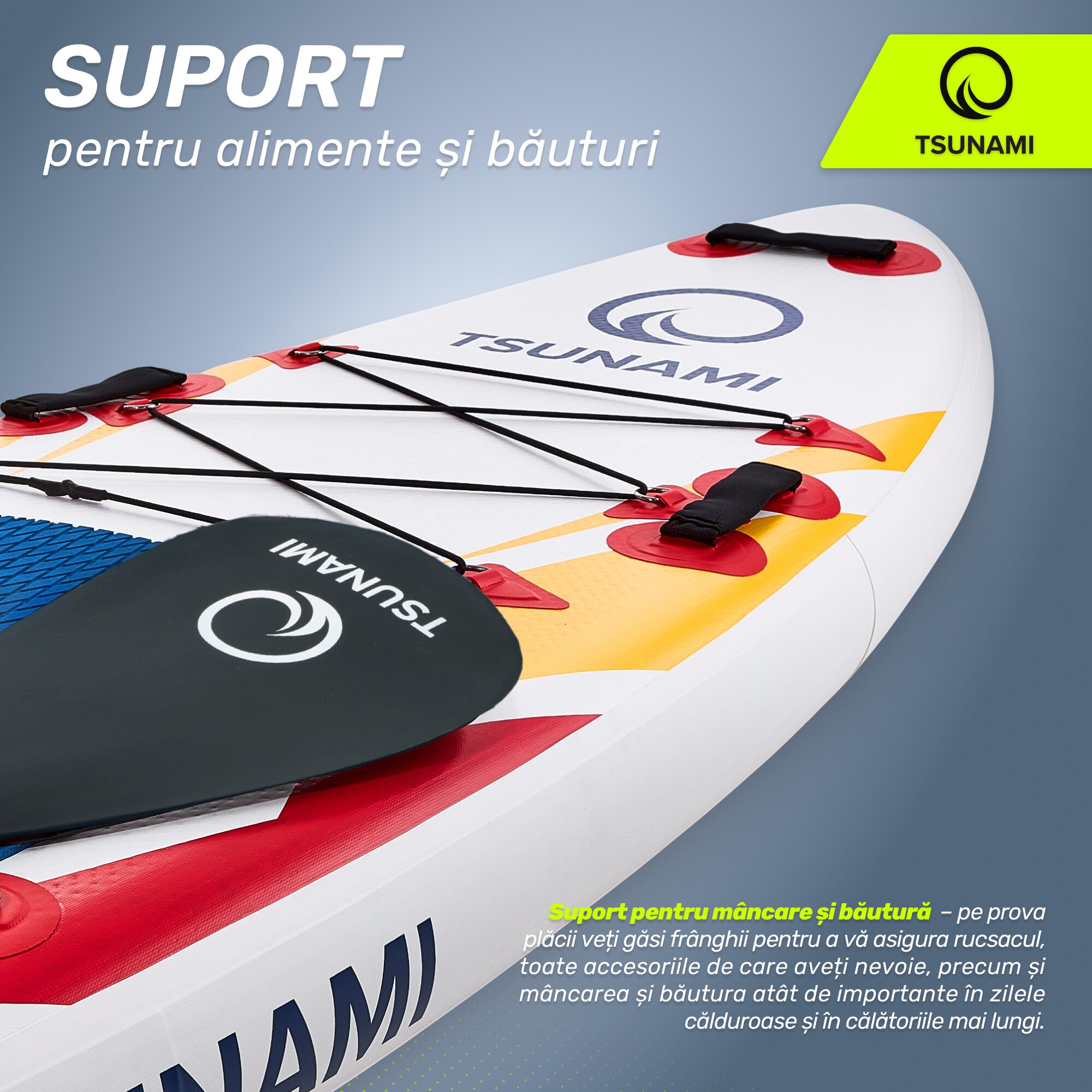 Stand Up PaddleBoard TSUNAMI T06, SUP, vasla atasata pentru inot, 320 ...