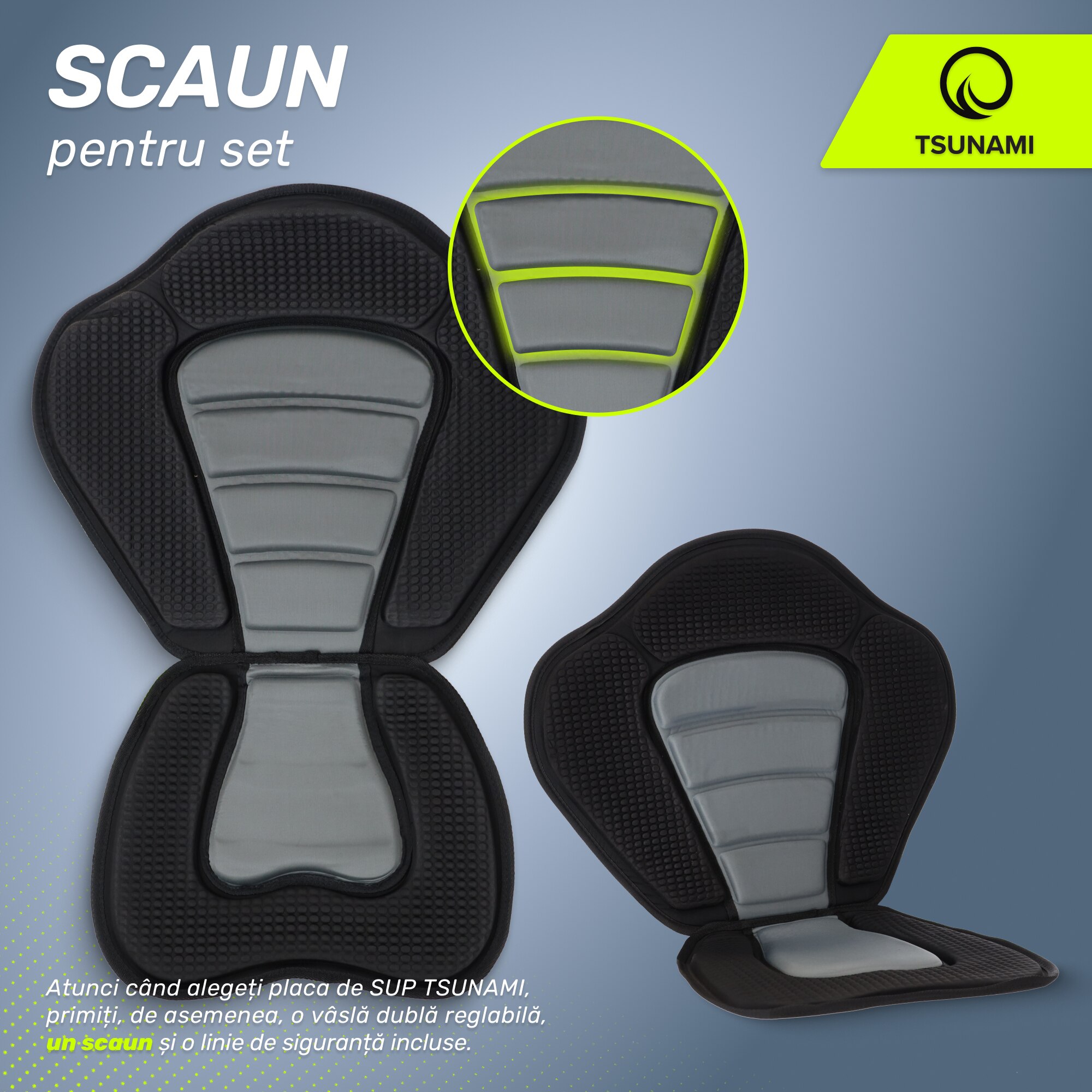 Stand Up PaddleBoard TSUNAMI T06, SUP, vasla atasata pentru inot, 320 ...